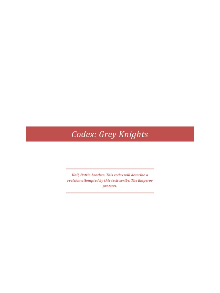Codex Grey Knights | PDF | Unrest
