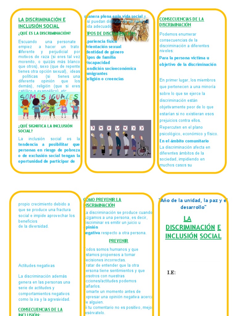 Triptico 1 | PDF | Discriminación | Etica Aplicada