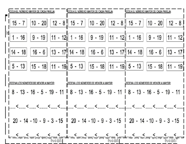 Números Del 10 Al 20 – Fichas de números del 1 al 20 para imprimir – MHIM