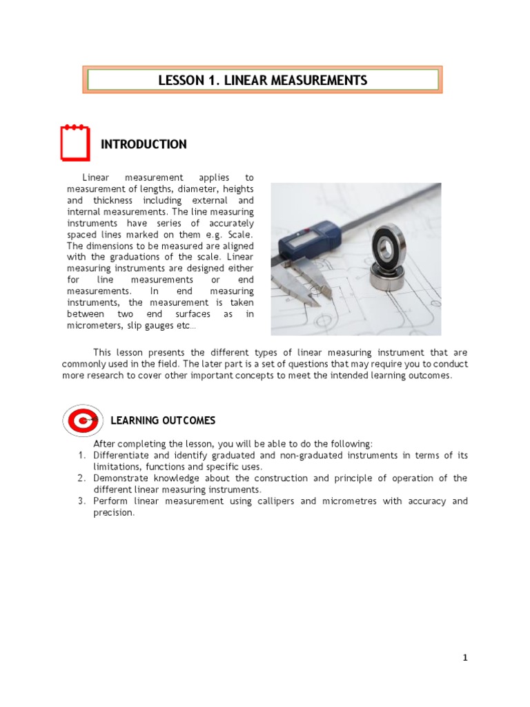 Lesson 1. Linear Measurement PDF | PDF