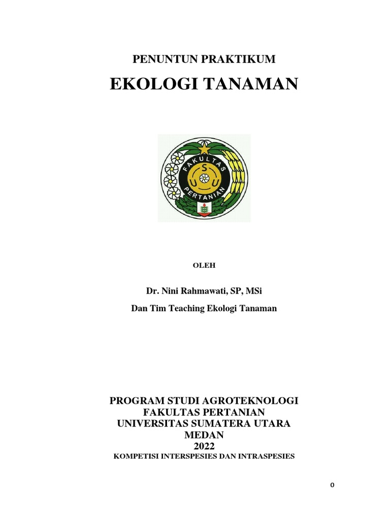Penuntun Praktikum Ekologi Tanaman 2022-1 PDF | PDF