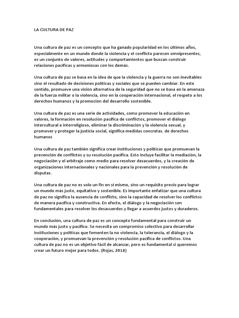 La Cultura De Paz Pdf Pdf