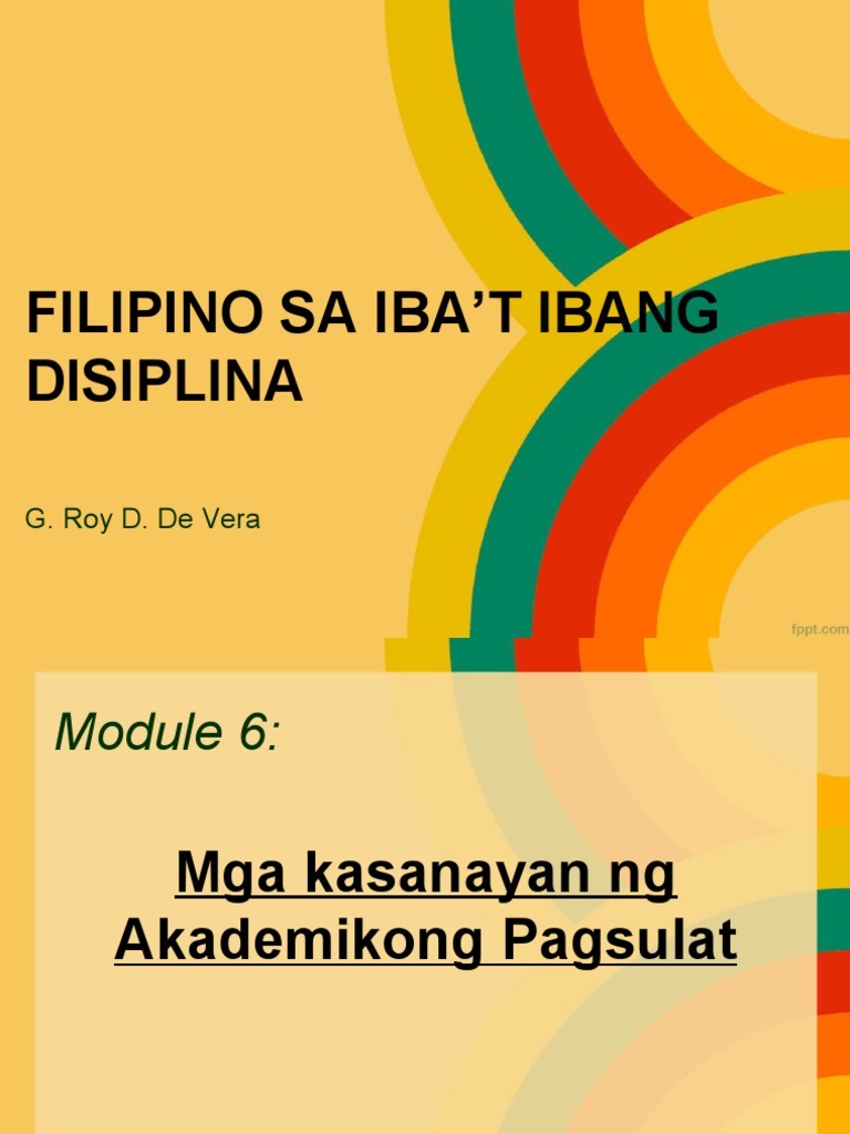 Module 6 7 Filipino Sa Ibat Ibang Disiplina | PDF