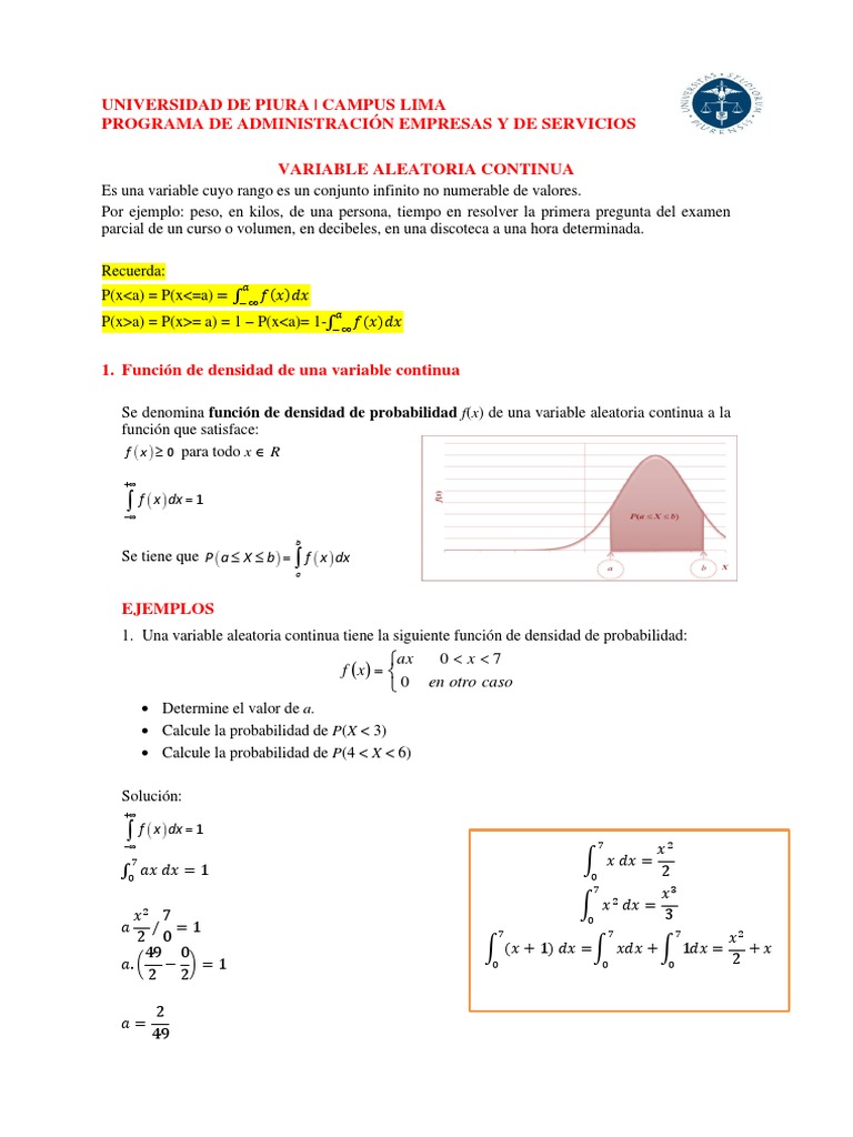 Variable Aleatoria Continua PDF | PDF