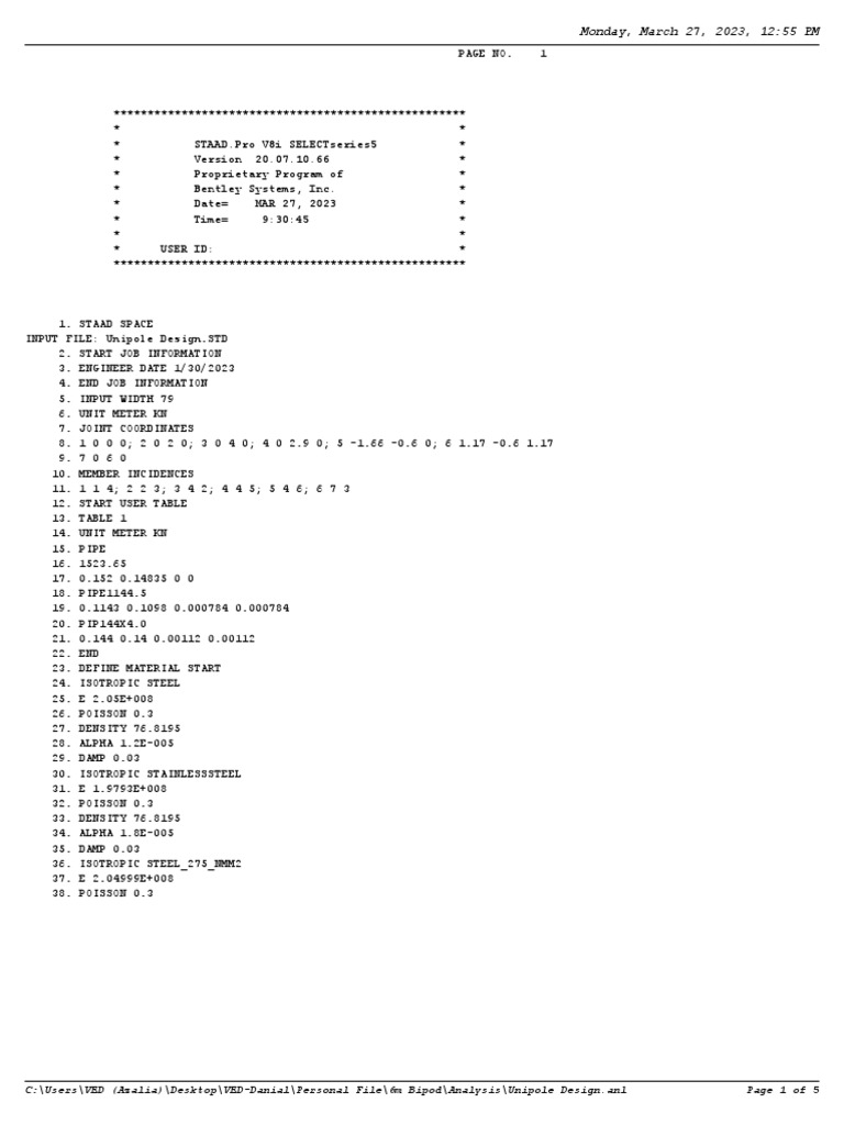 Unipole Design Output PDF | PDF