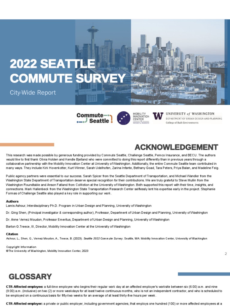 2022 Seattle Commute Survey | PDF | Art