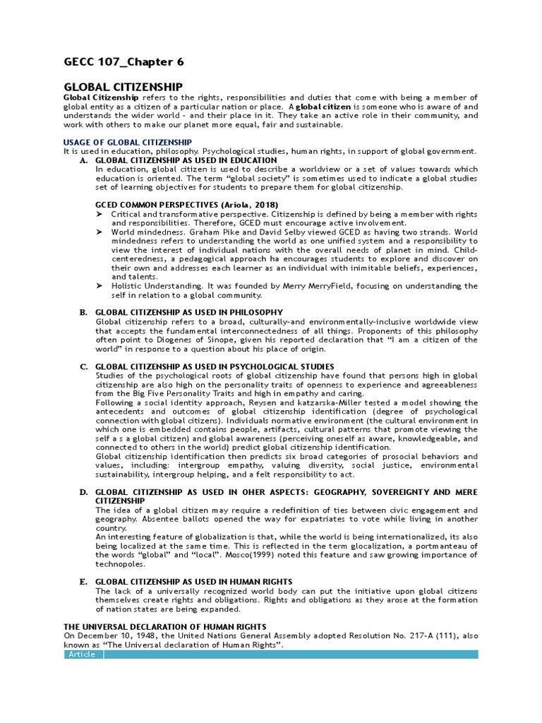GECC 107 - Chapter 6 PDF | PDF | Politics | Social Science