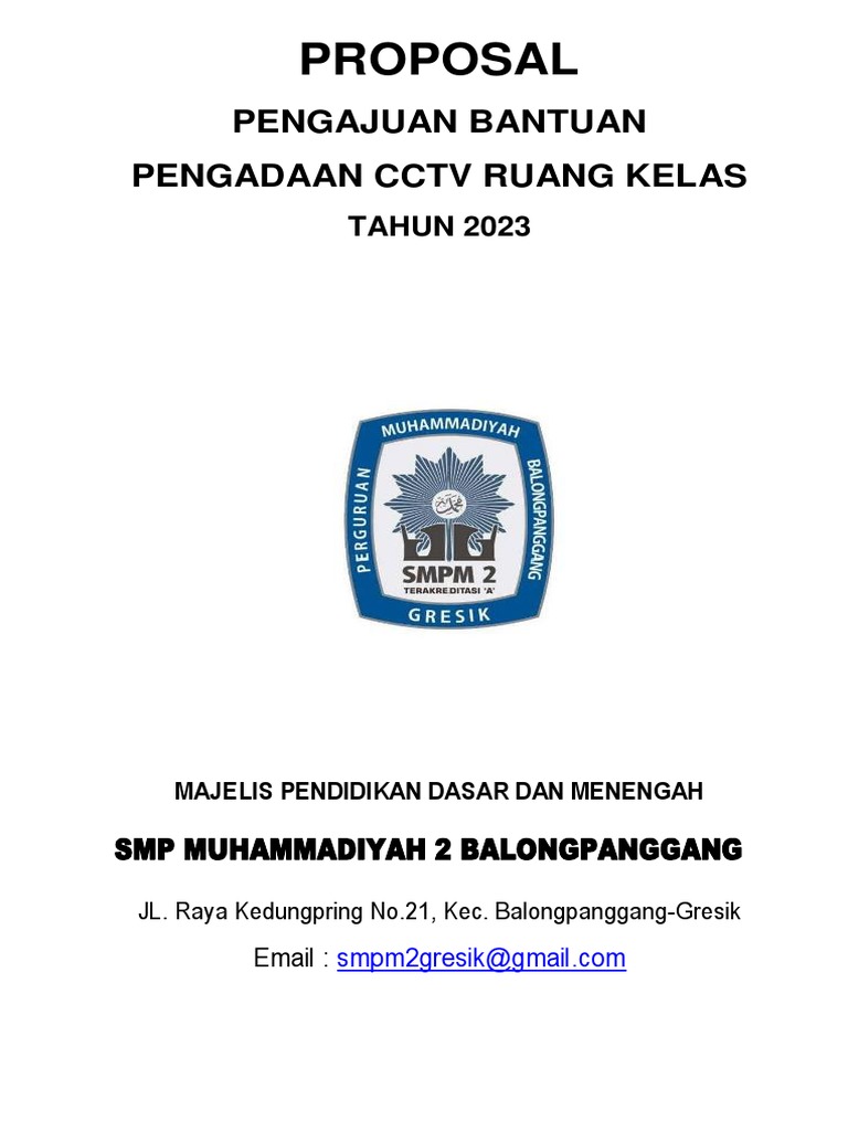 PROPOSAL - PEMASANGAN - CCTV SMPM 2 Gresik | PDF