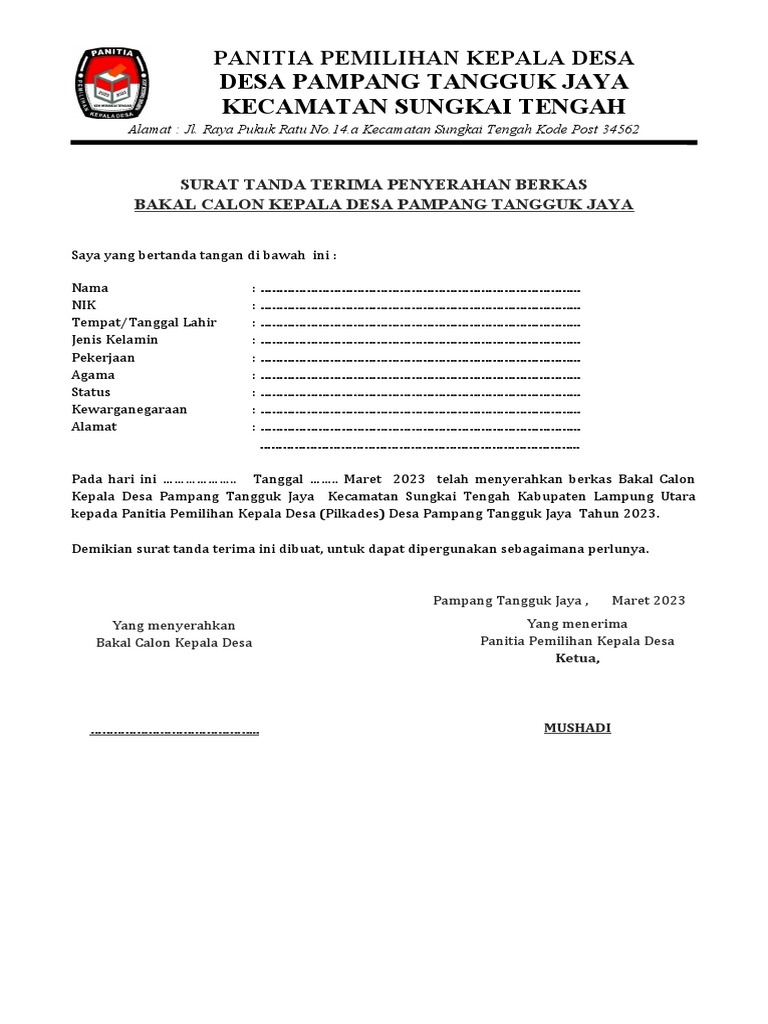 Tanda Terima Berkas | PDF