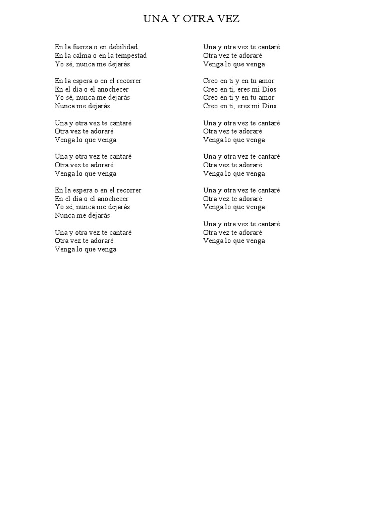 Una y Otra Vez Letra | PDF