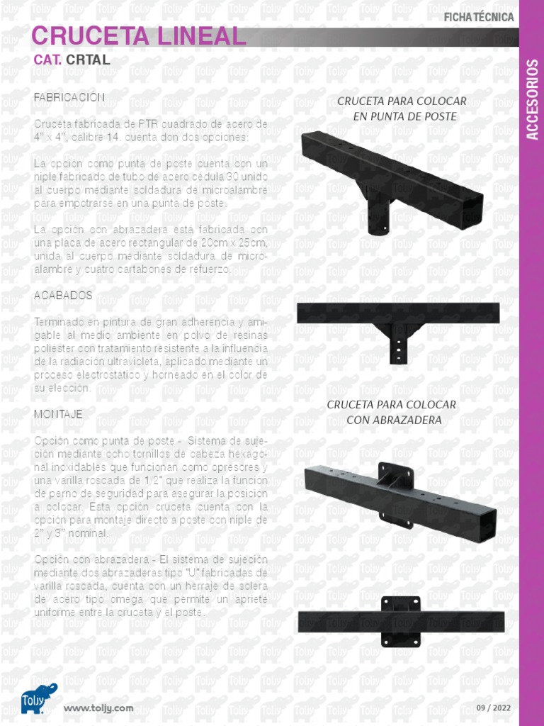Ficha Técnica Crucetas Lineal | PDF | Tornillo | Bienes manufacturados