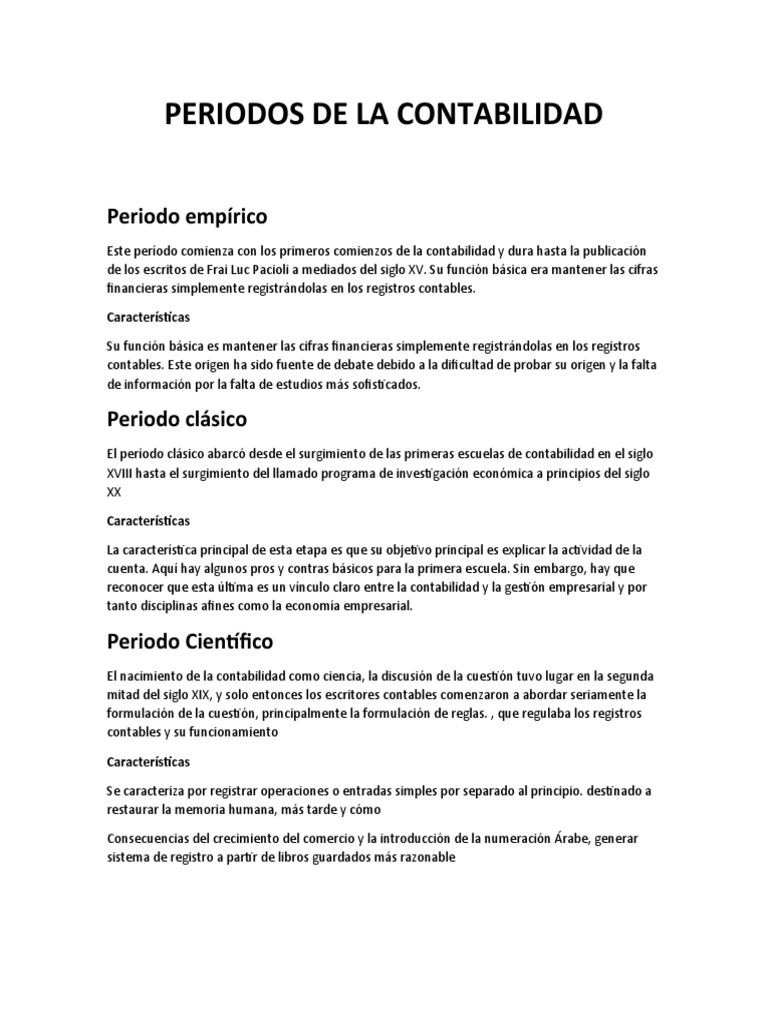 Periodos de La Contabilidad | PDF