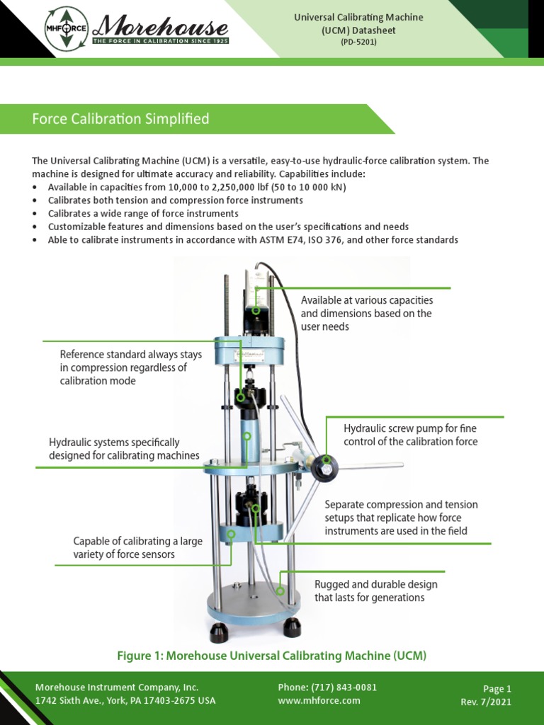 Universal Calibrating Machines UCM Datasheet PD 5201 | PDF