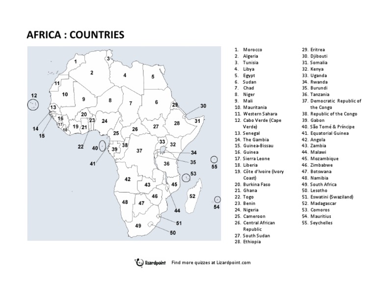 List of African Countries and Capitals | PDF