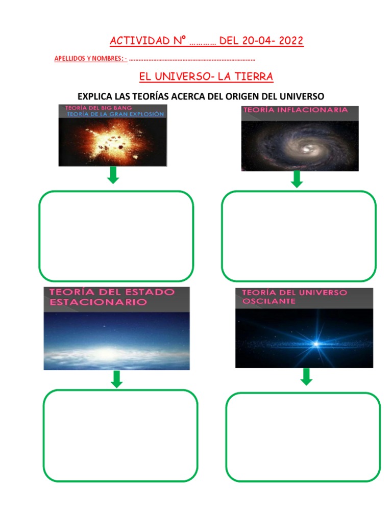 Actividad El Universo-Tierra PDF | PDF