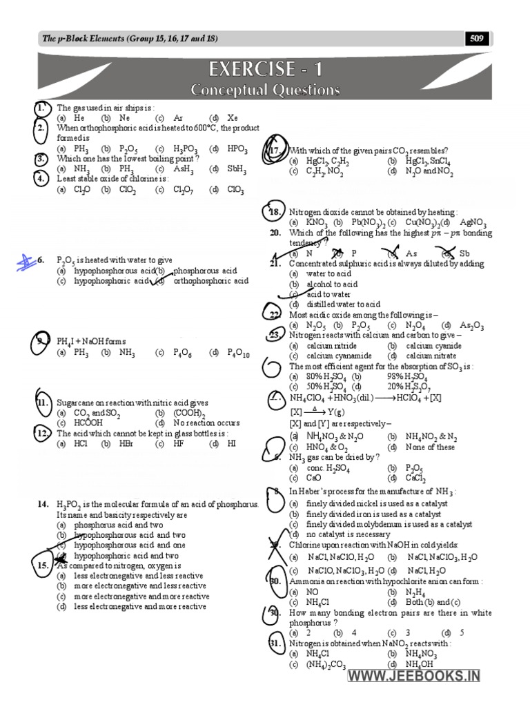 GRP 15 To 18 Question | PDF | Chlorine | Nitrogen