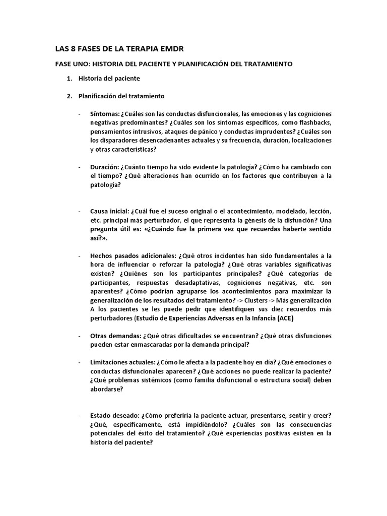 LAS 8 FASES DE EMDR - Cómo Comunicar | PDF | Desensibilización y ...