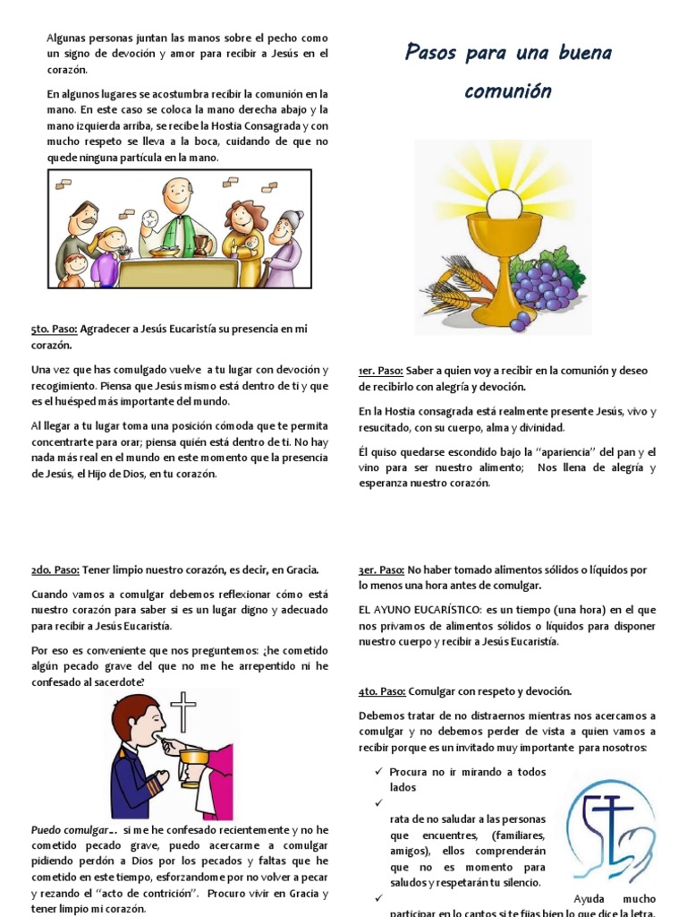 Pasos para Una Buena Comunión | PDF | Religión y espiritualidad