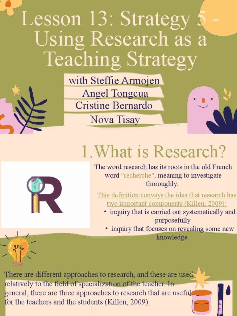 Research as a Teaching Strategy | PDF | Career & Growth