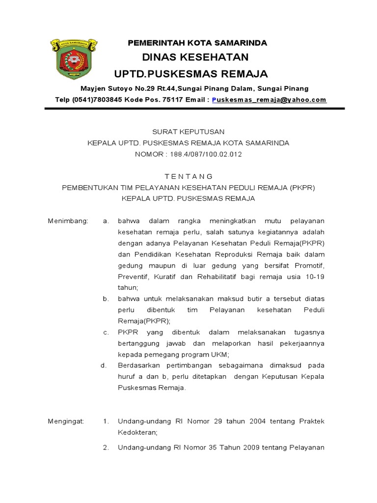 SK PKPR Revisi 2022 | PDF
