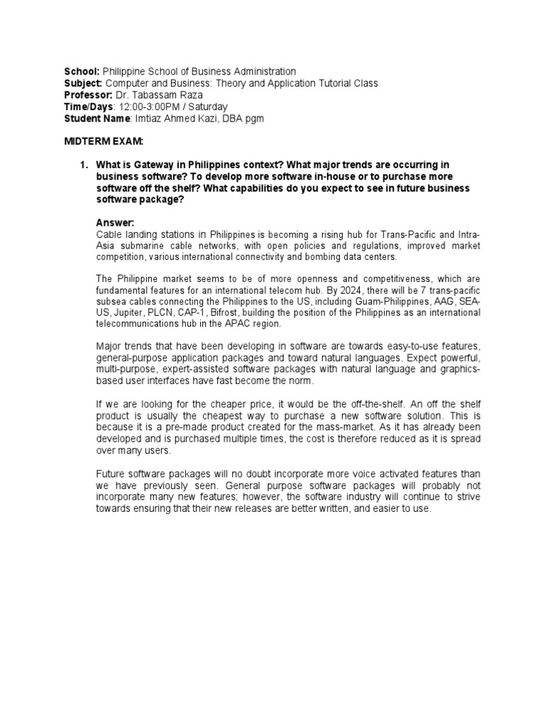 Computer MIDTERM EXAM 2022 | PDF | Computers