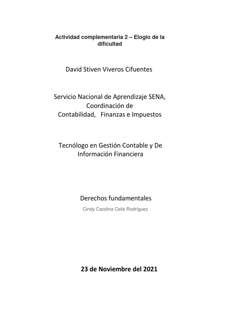 Actividad Complementaria 2 - Elogio de La Dificultad PDF | PDF