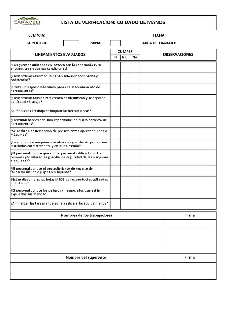 Check List de Campo | PDF