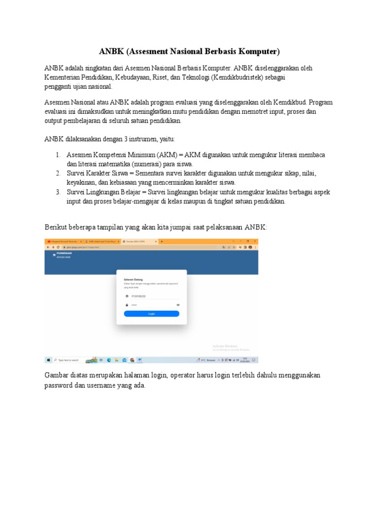Panduan Simulasi ANBK | PDF