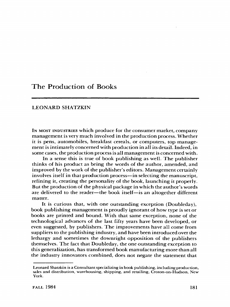 The Production of Books: Most Industries | PDF | Books | Proofreading