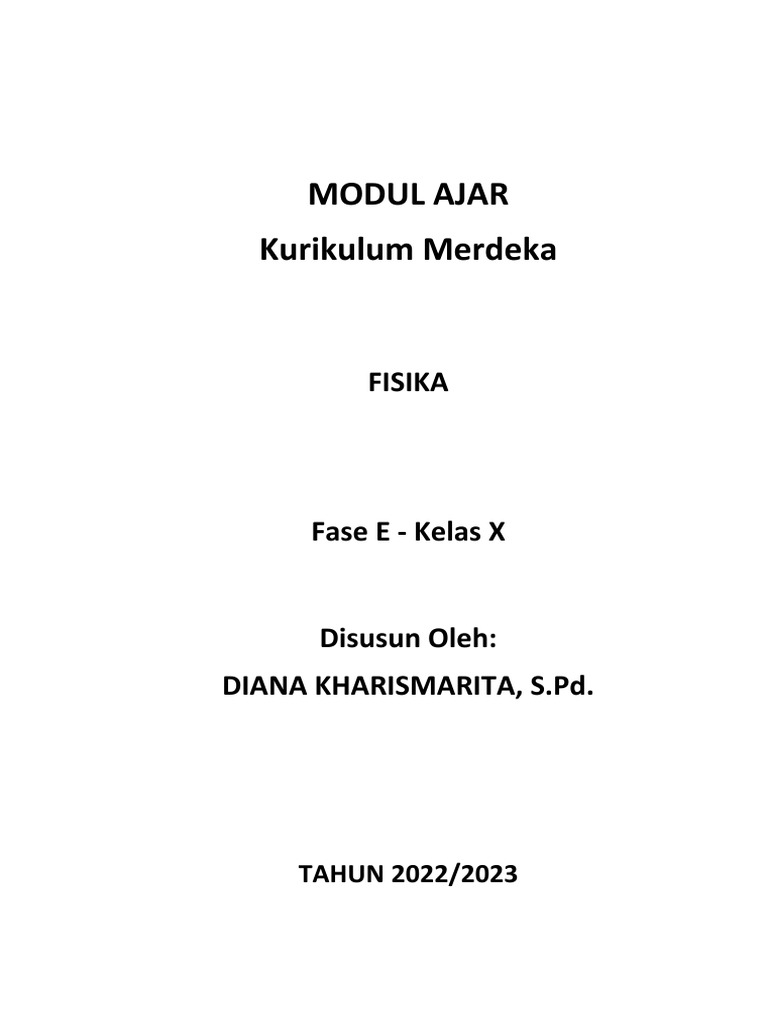 SMA - Modul Ajar Fisika Kelas X Energi Alternatif | PDF