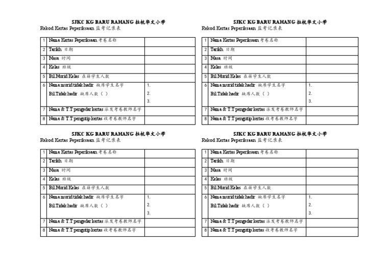 Rekod Kertas Pepriksaan 2021 | PDF