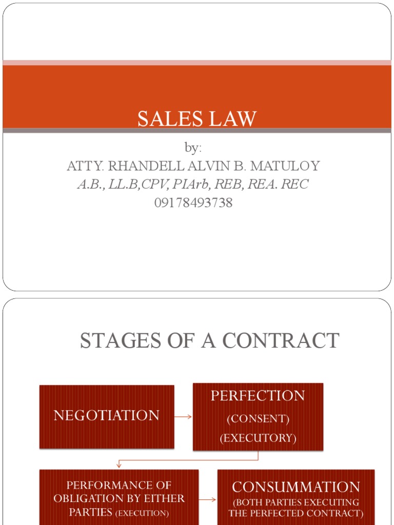 Basic Sales Law | PDF