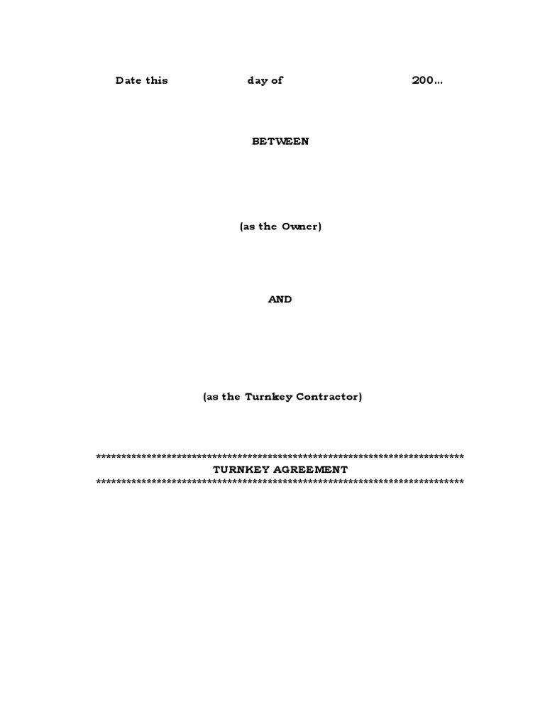 Turnkey Agreement-Land | PDF
