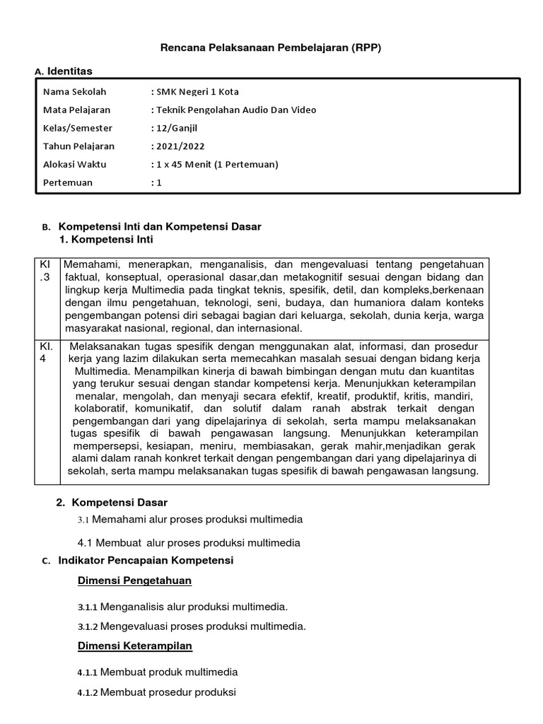 RPP Tpav Iip Rifai PDF | PDF