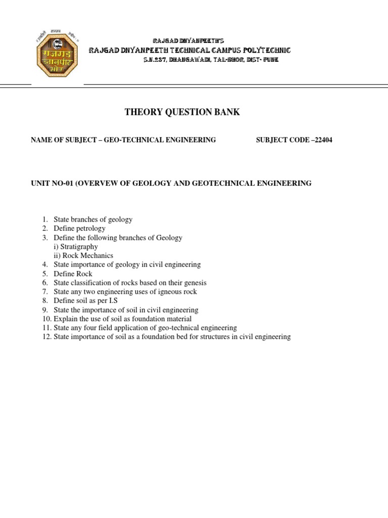 Unit 1 Gte Question Bank PDF | PDF