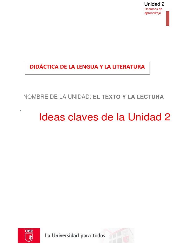 Lengua Ideas Claves Tema 2 | PDF