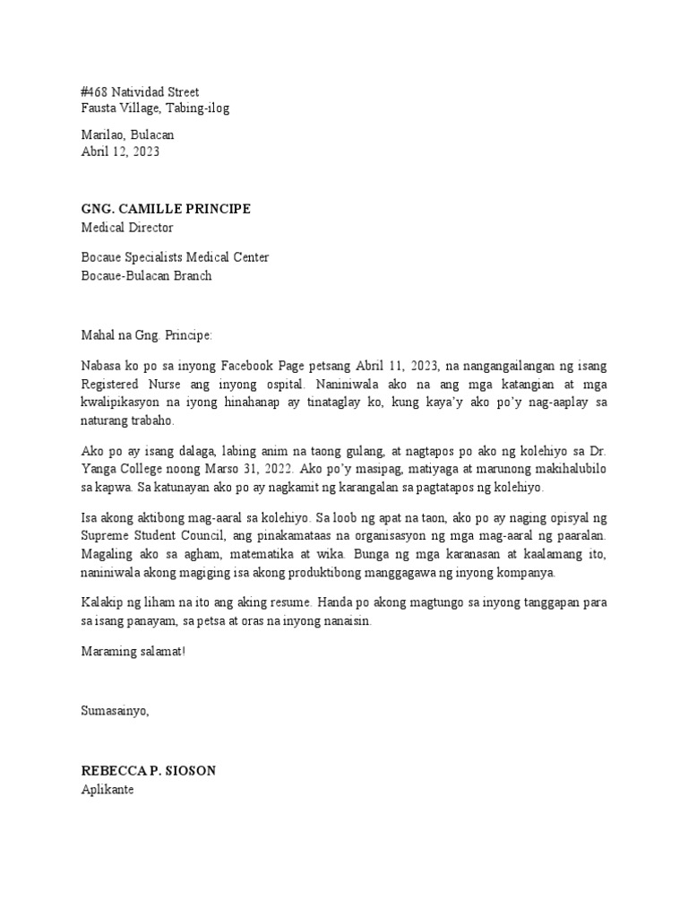 Liham Aplikasyon | PDF