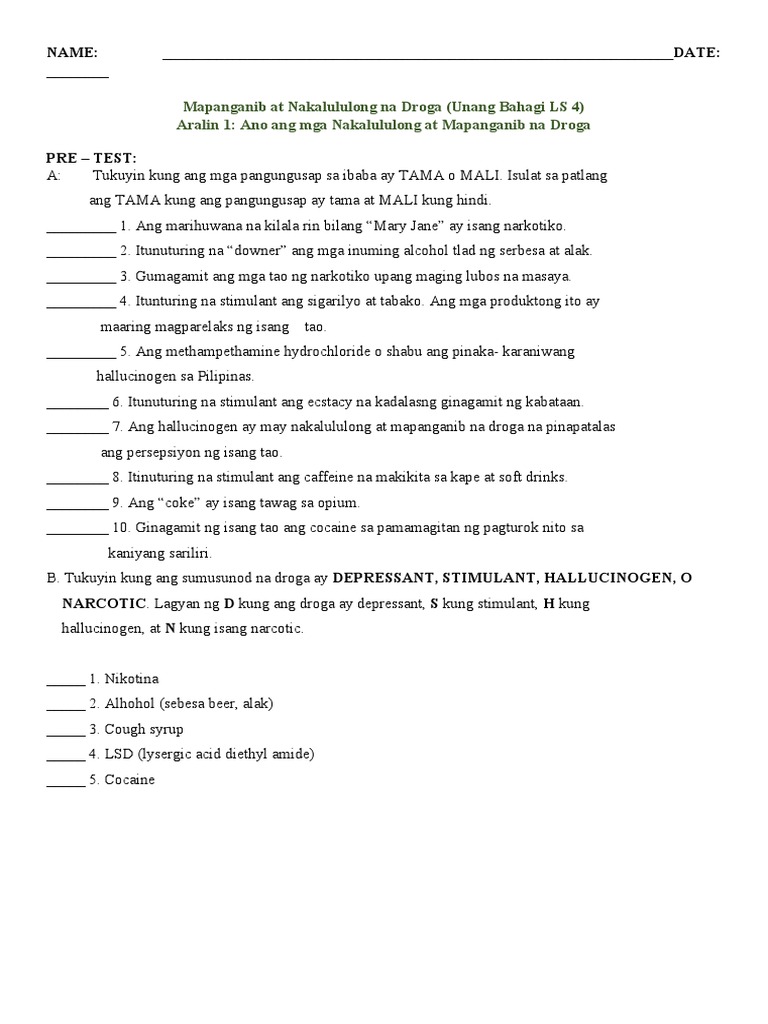 LS4-Mapanganib at Nakalululong Na Droga | PDF