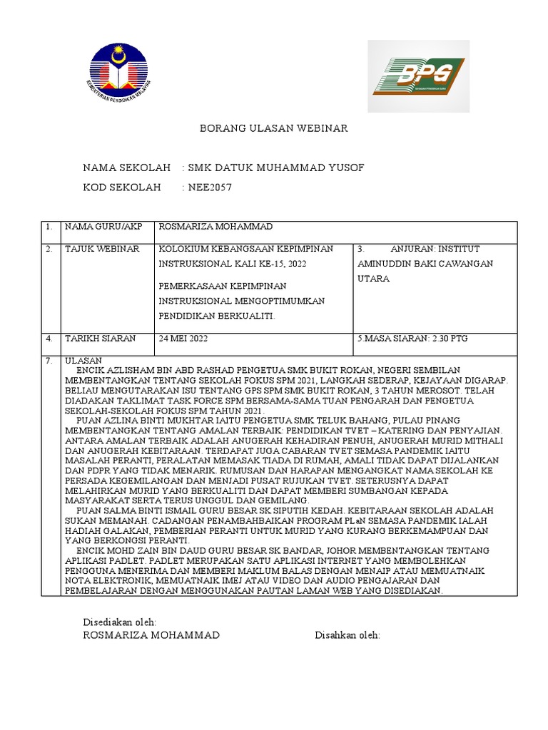 Ulasan Webinar 1 | PDF