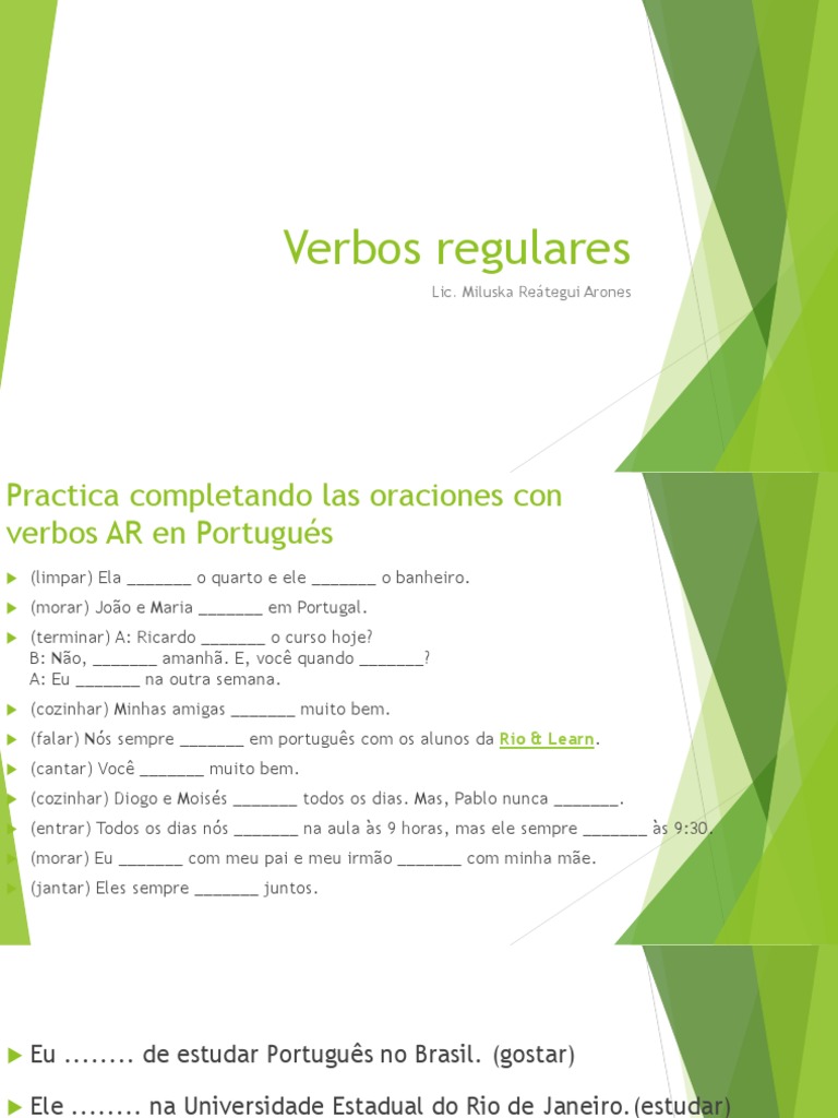 Verbos Regulares Em Português Pdf