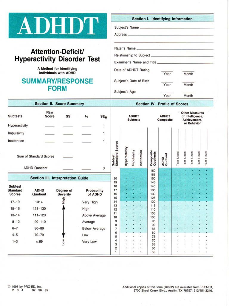 ADHD Test | PDF