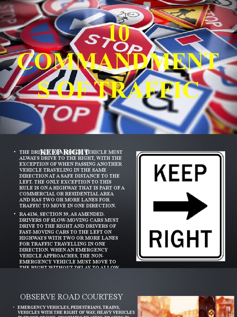 10 Commandments of Traffic - Reyes-Christian-C | PDF | Traffic | Lane