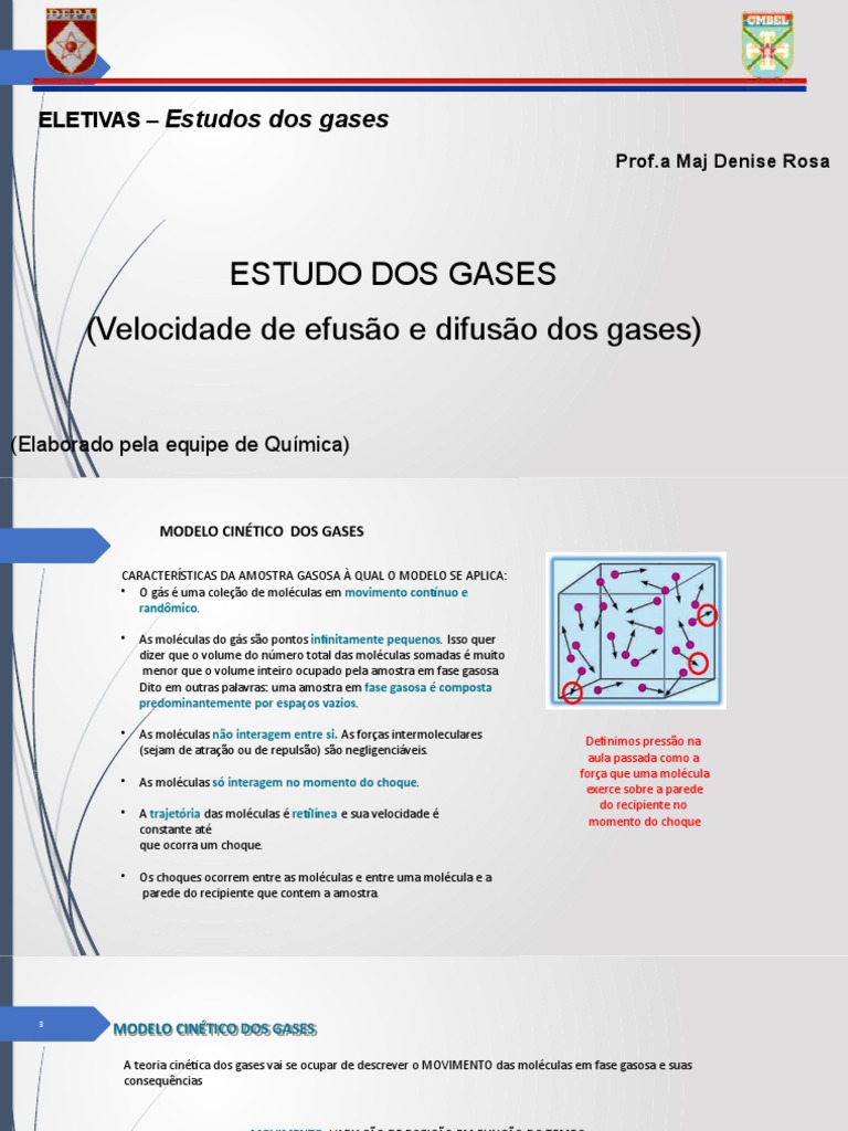 Velocidade de Efusão e Difusão de Gases | PDF