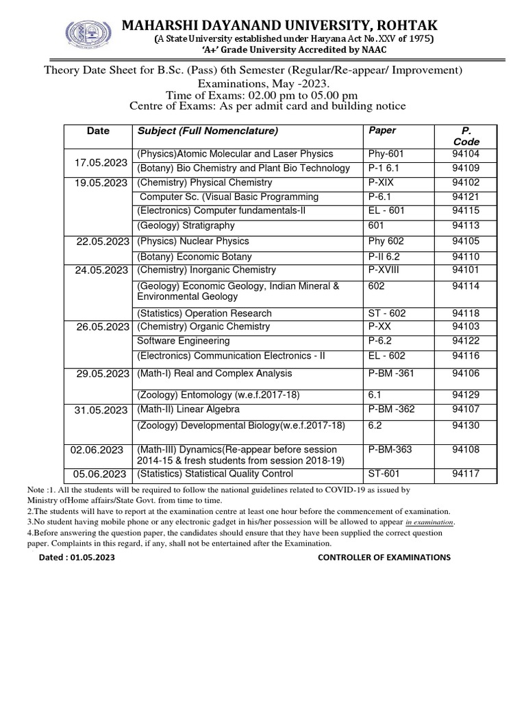 4 - 05-01-2023 - 17-07-46 - B.SC 6th PAss Sem May 23 PDF | PDF ...