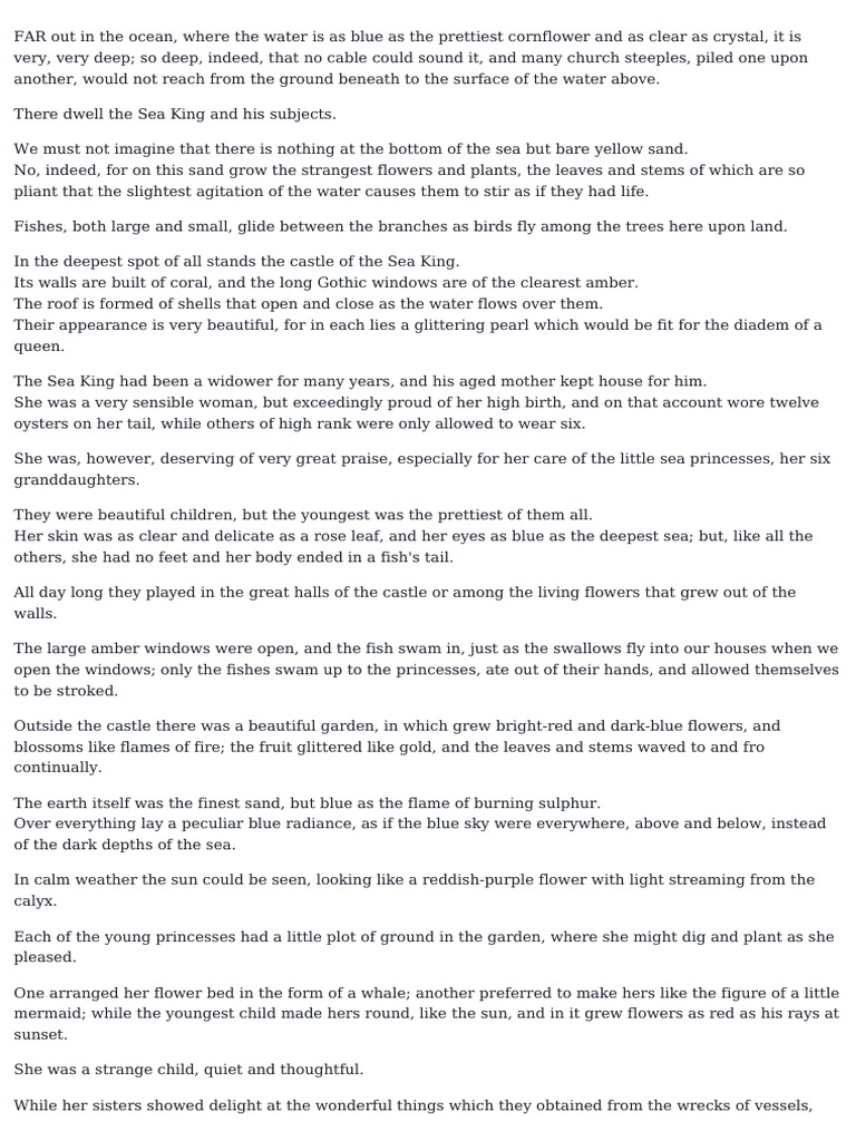 The Little Mermaid Pdf Pdf
