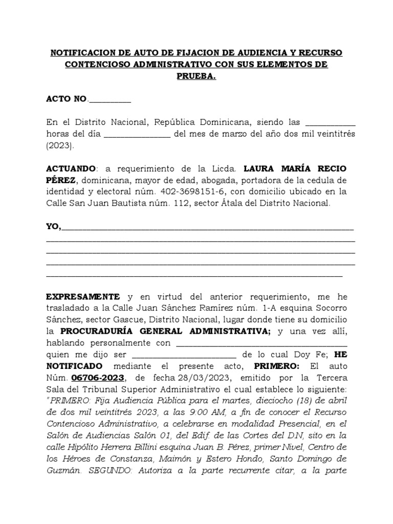 Acto de Alguacil Ondp | PDF