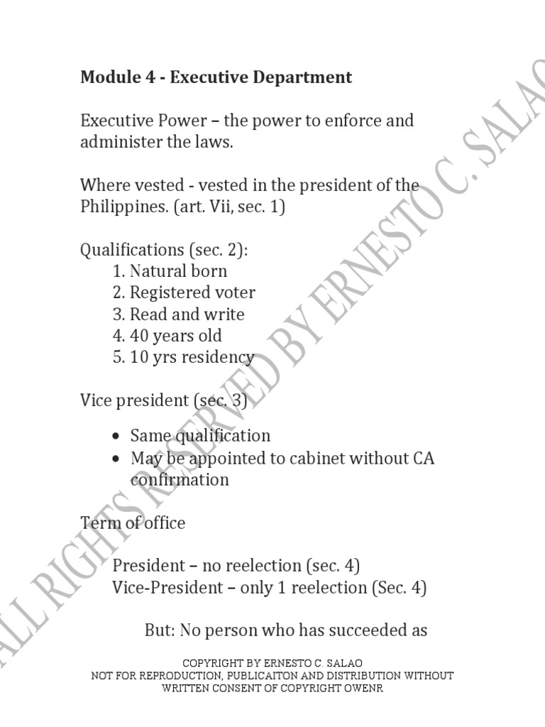 Module 4 Executive Dept | PDF