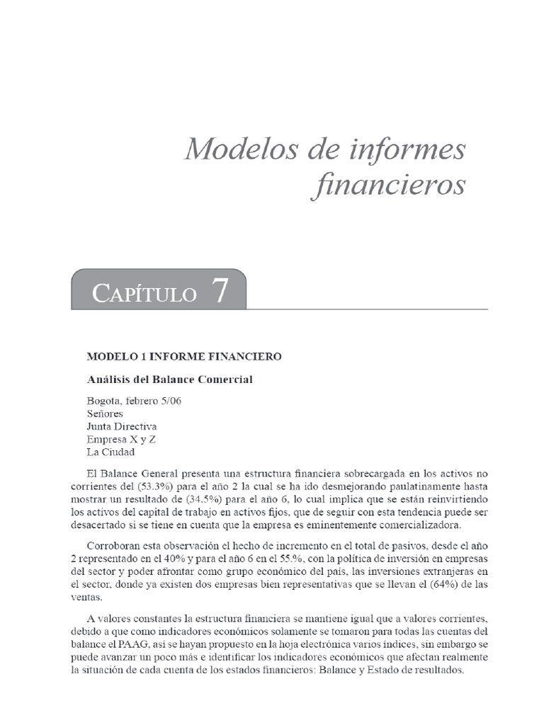 Modelos de Informes Financieros | PDF