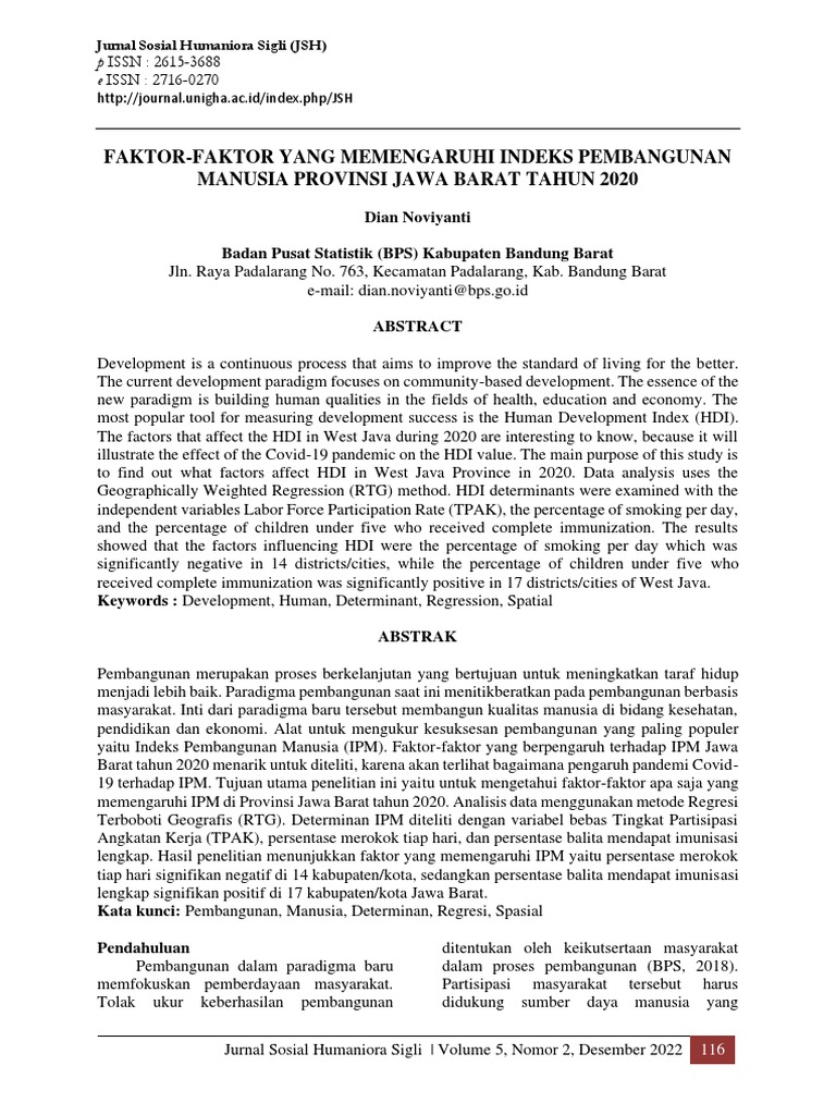 Jurnal-Faktor2 Yg Mempengaruhi IPM PDF | PDF
