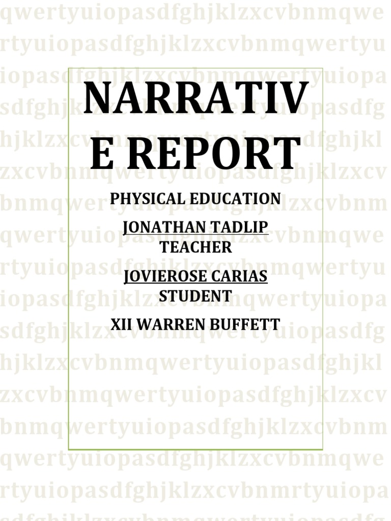Narrative Report Wew | PDF | Swimming | Athletic Sports